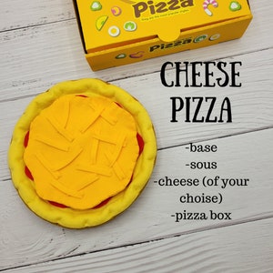 Pepperoni Pizza Whole 6.5" in Box, Felt Pretend Play Food, Kids Kitchen ...