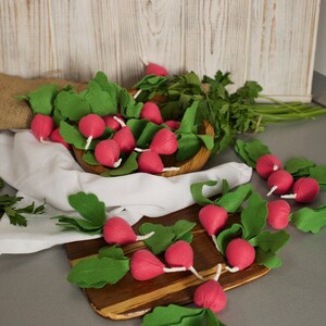 2 Radish Play Food (felt Food, Vegetables, Pretend Play Kids Kitchen ...
