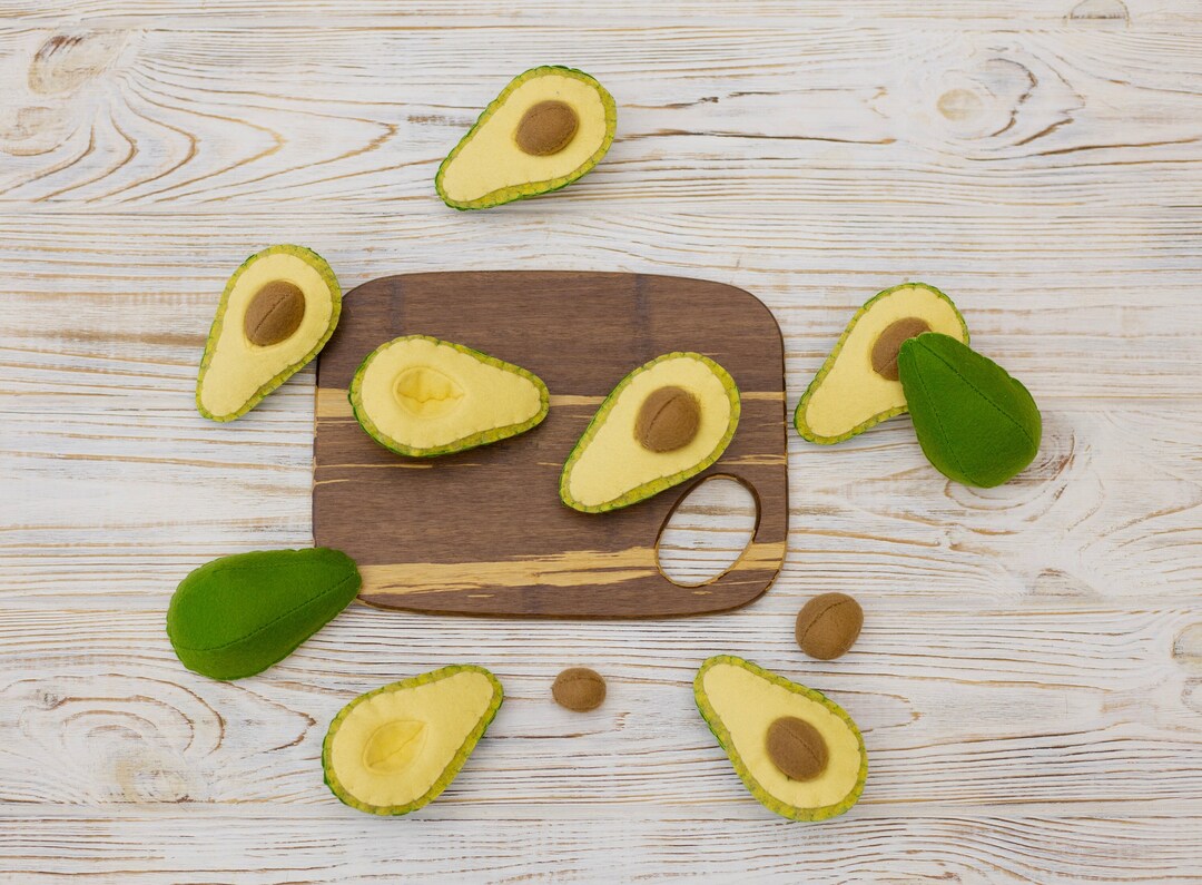 Avocado Felt pretend Play Food, Fruits Vegetables Set, Kids Kitchen ...