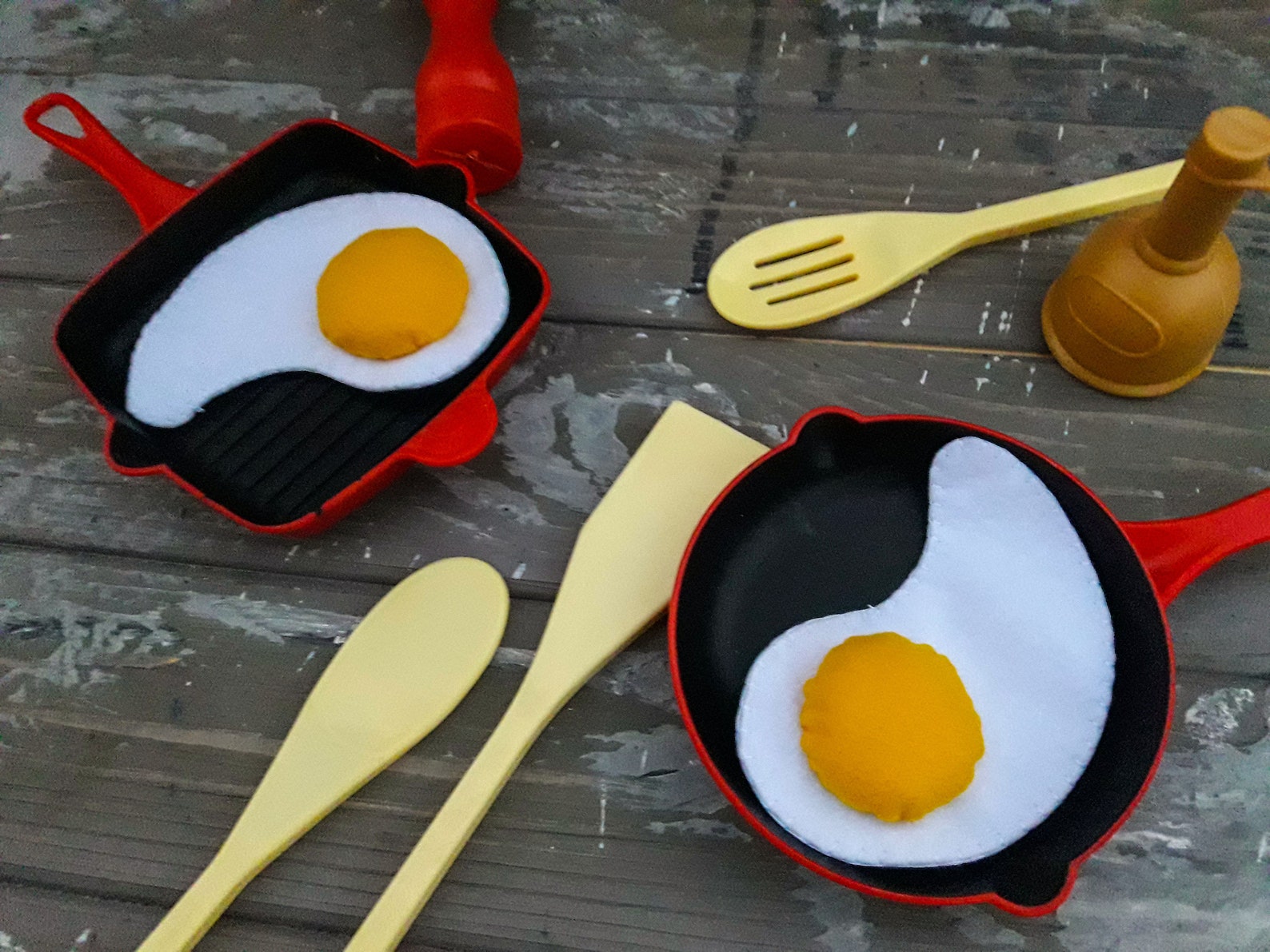 Scrambled Eggs, Omelette Play Food (felt Food, Pretend Play Kids ...