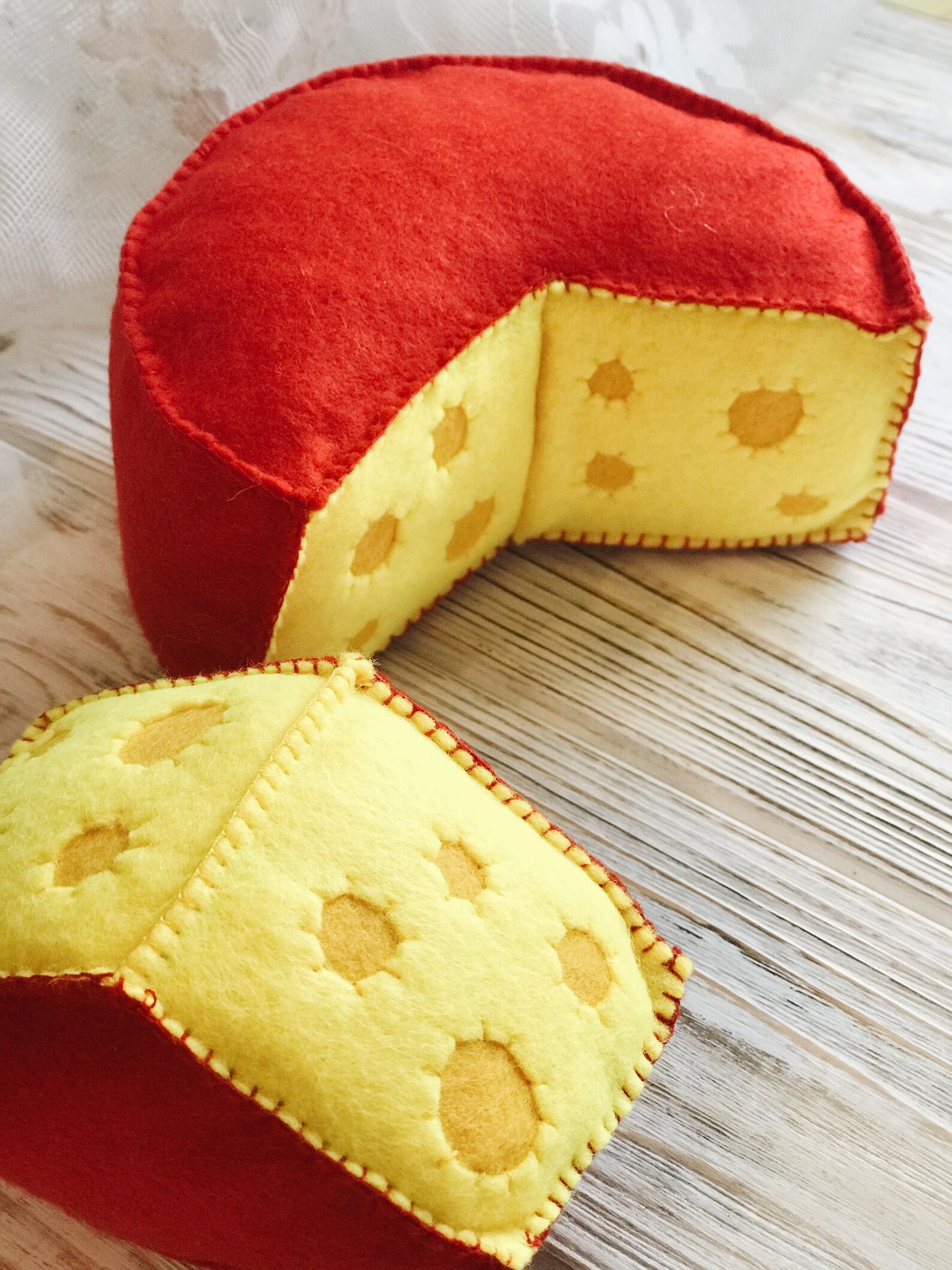 Head of Cheese Play Food felt Food Pretend Play Kids - Etsy UK