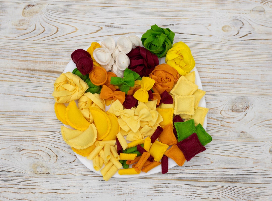 Pasta Set Play Food (felt Food, Pretend Play Kids Kitchen, Plush Toy ...