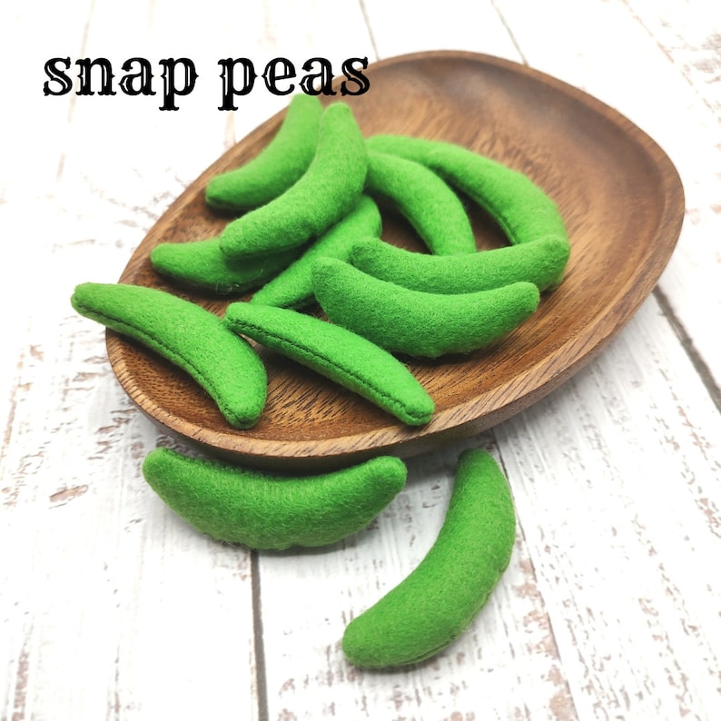 Snap Peas Play Food (felt Food, Pretend Play Kids Kitchen, Plush Toy ...