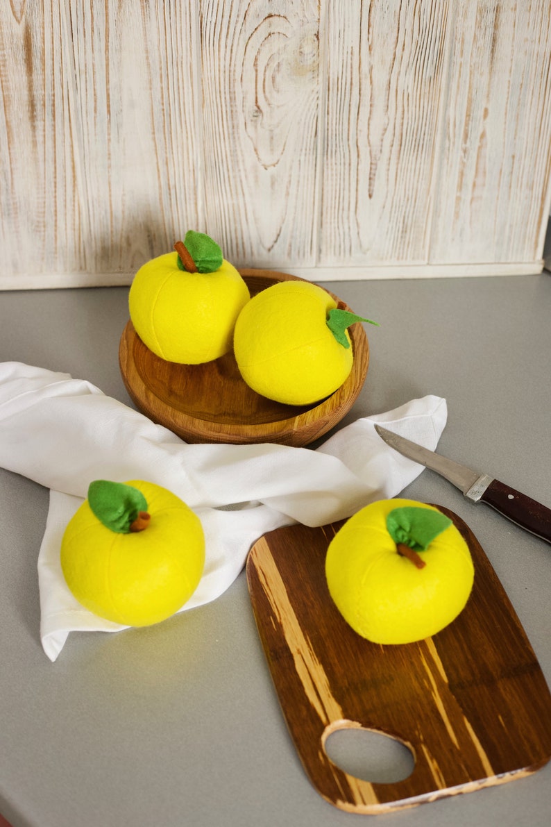 Apple Felt pretend Play Food Fruits Vegetables Set Kids - Etsy