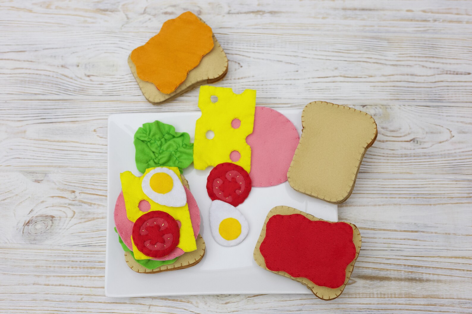 Sandwich Bread Play Food felt Food Pretend Play Kids | Etsy