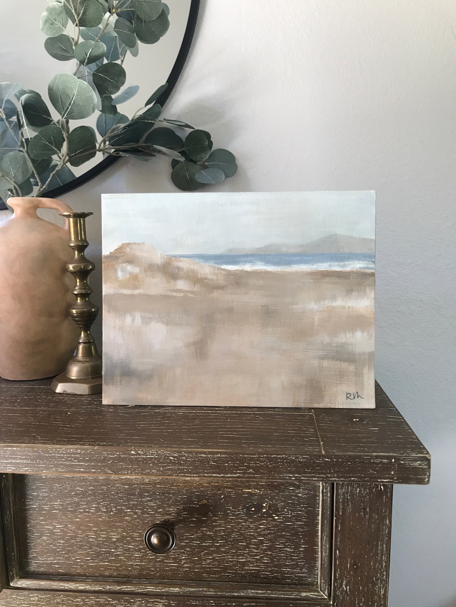 Sandy Coastal Landscape Painting | Fine Art Print - Etsy