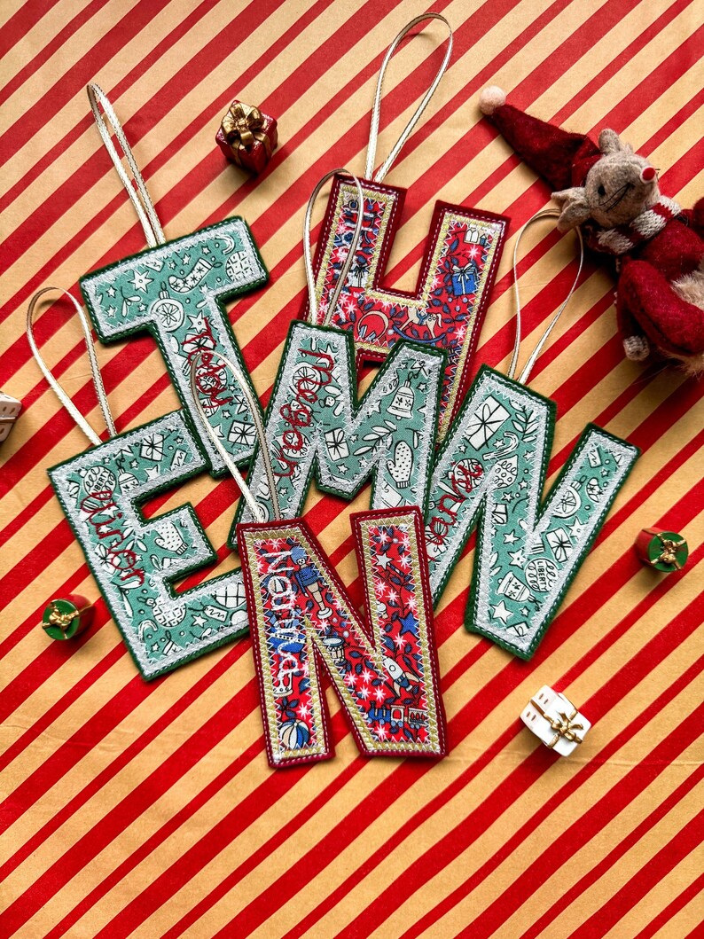 Personalised Initial Tree Ornament With Free Motion Name, Reusable ...