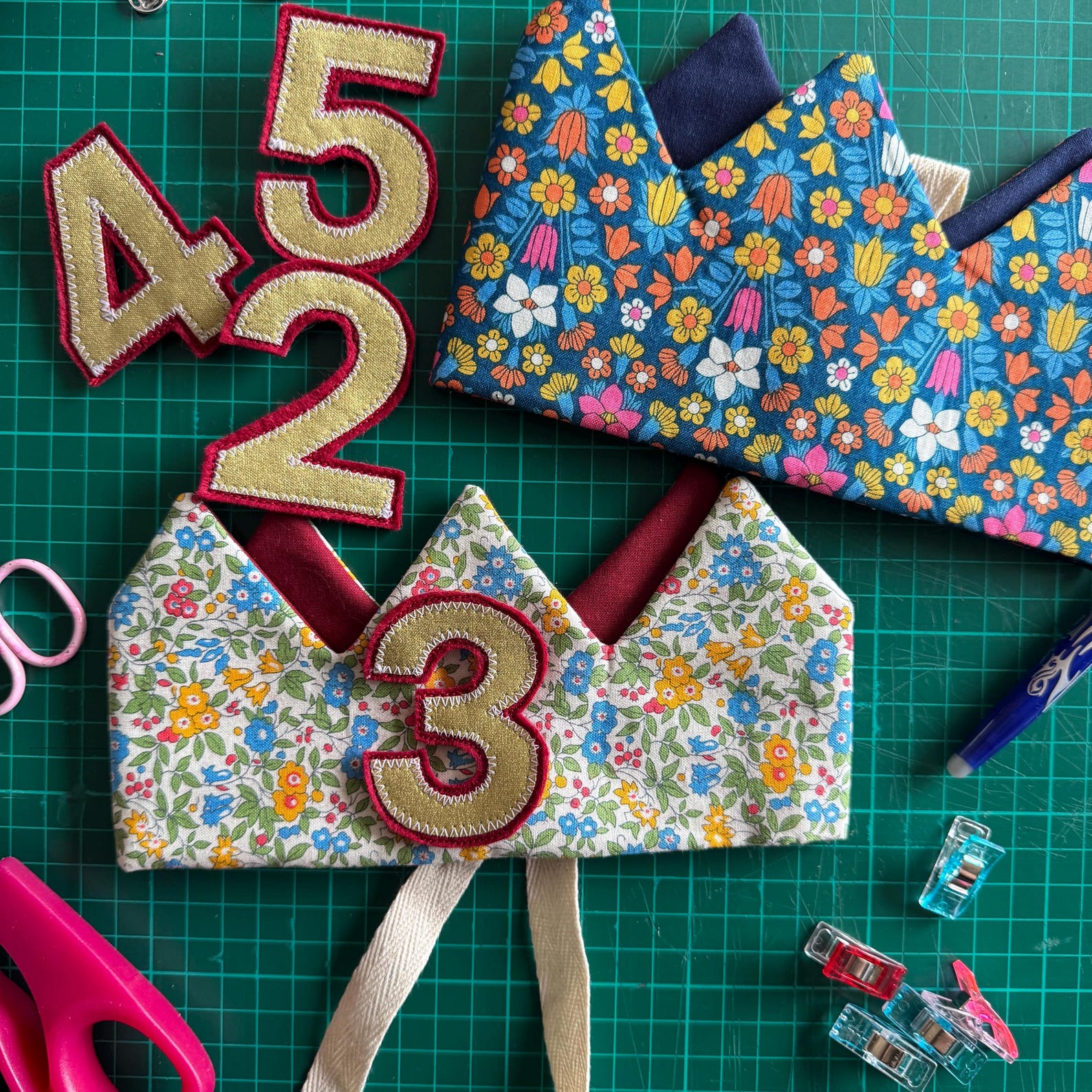 Reversible Fabric Crown Sewing Pattern PDF | DIY Birthday Crown With ...