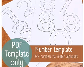 Number Template PDF | 0–9 Numbers for Garland Making, Two Sizes ...