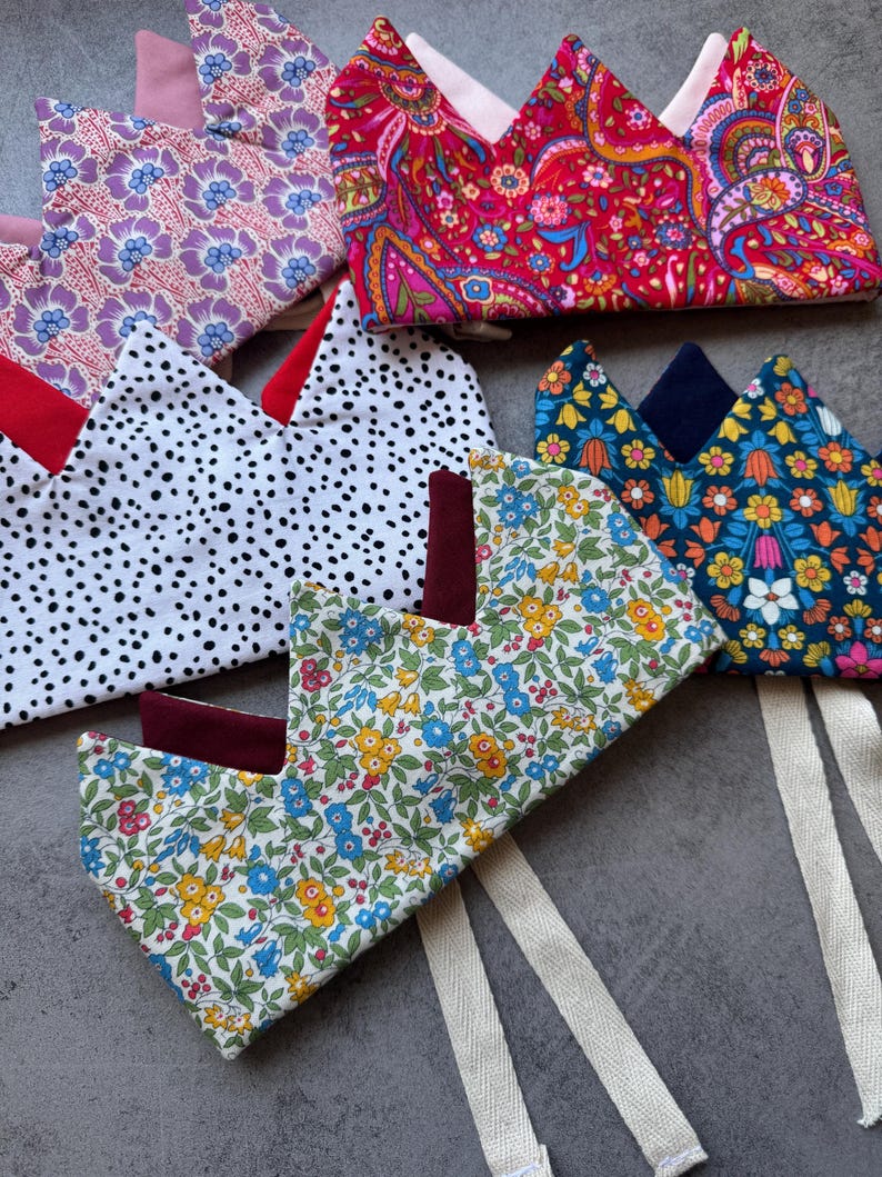 PDF Heirloom Fabric Crown With Numbers Sewing Pattern | Reversible, Two ...