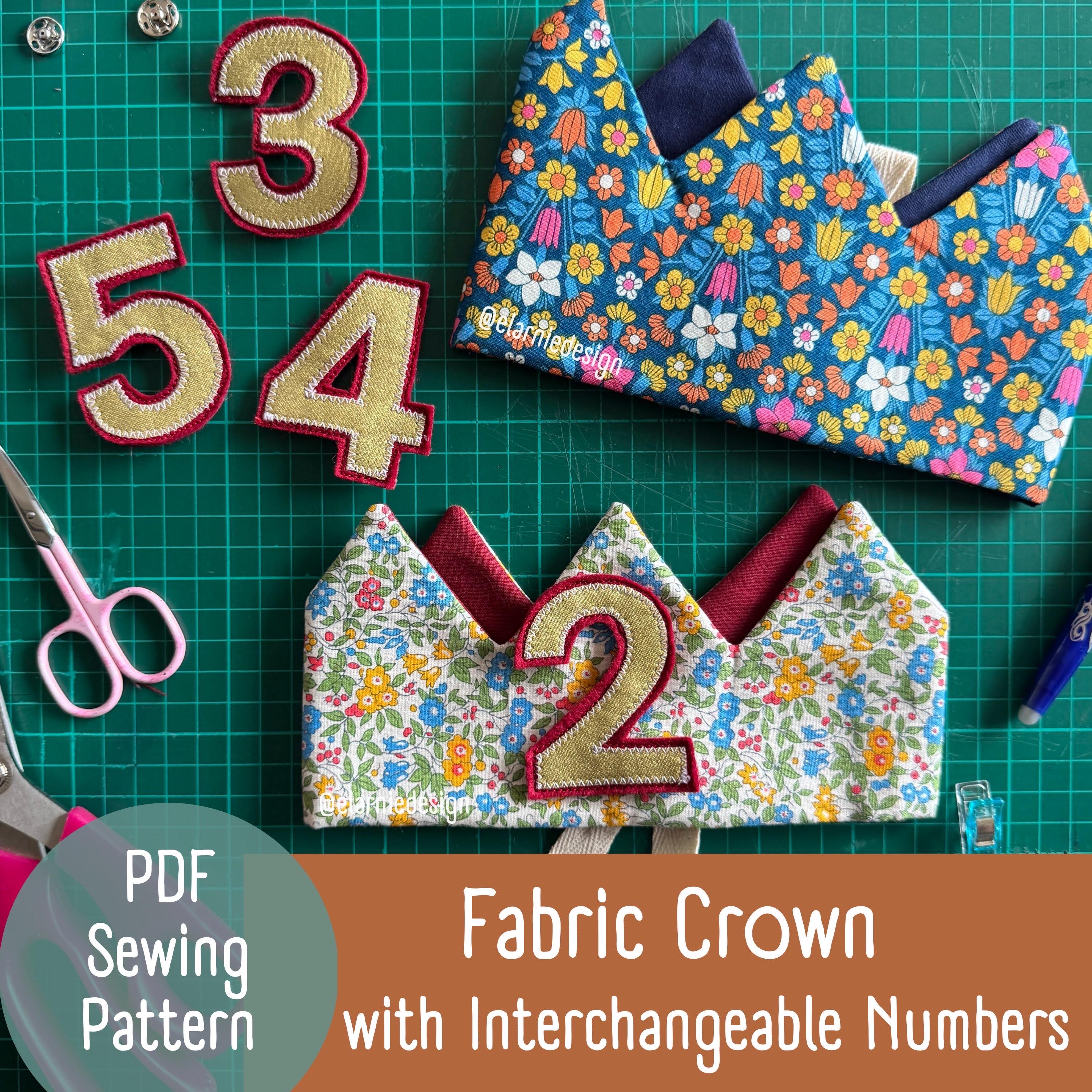 Reversible Fabric Crown Sewing Pattern PDF | DIY Birthday Crown With ...
