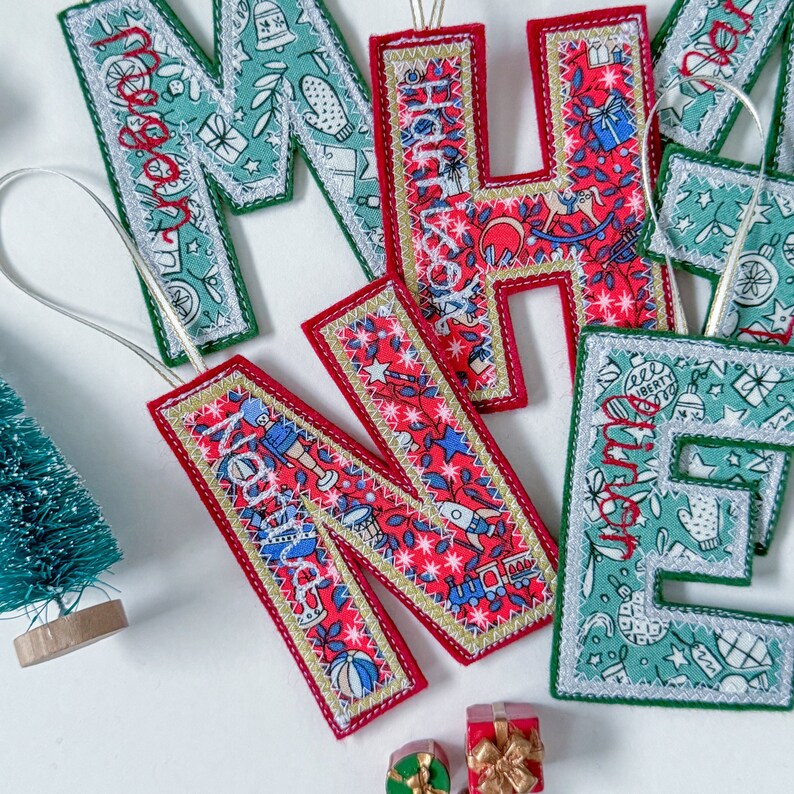 Personalised Initial Tree Ornament With Free Motion Name, Reusable ...