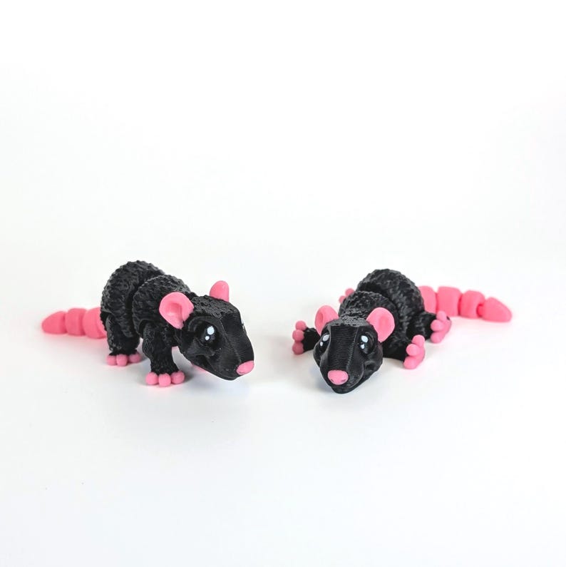 Mini Flexi 3D Printed Rat, Cute Desk Pet / Buddy, Poseable Rat Toy ...