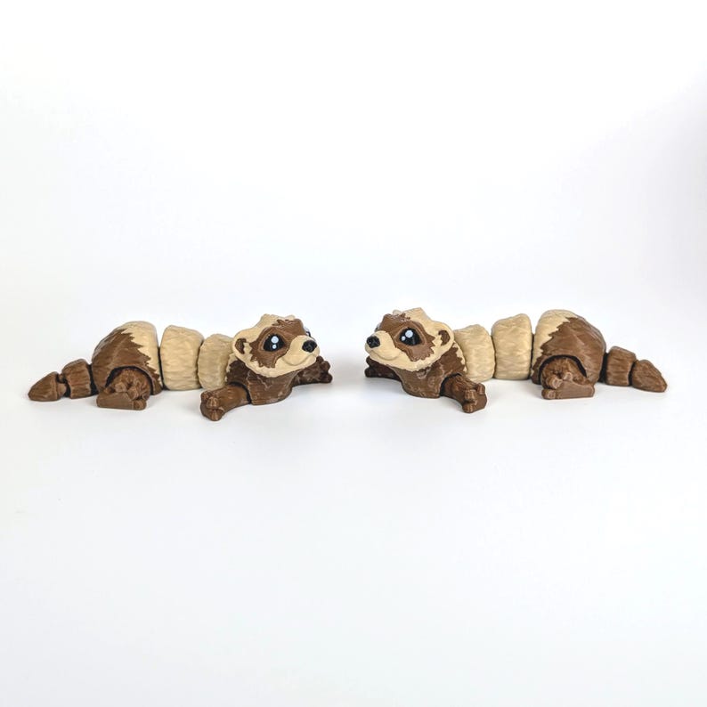 Articulated 3D Printed Ferret, Cute Flexible Ferret Toy, Flexi Desk ...