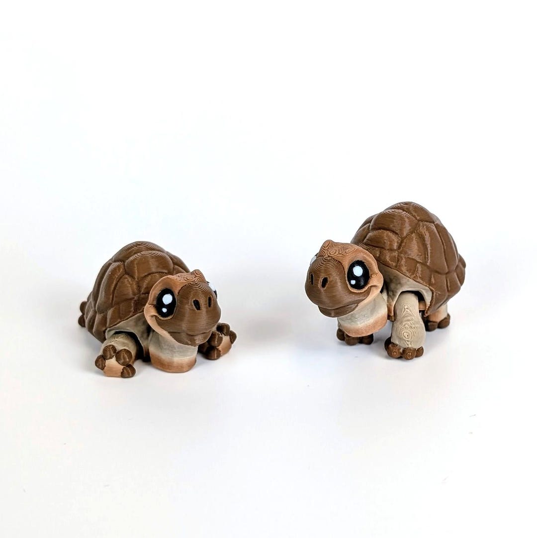 Mini 3D Printed Tortoise, Articulated Turtle Desk Pet, Cute Pocket ...