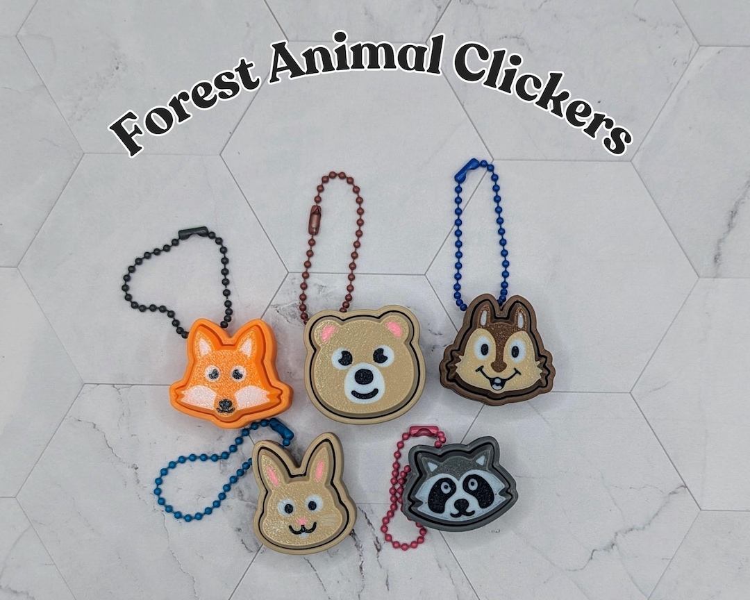 Forest Animal Fidget Clickers | 3D Printed Keychain Toys With Keyboard ...