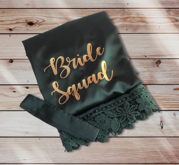 Forest Green Satin Wedding Robes Bridesmaid Wedding Party - Etsy