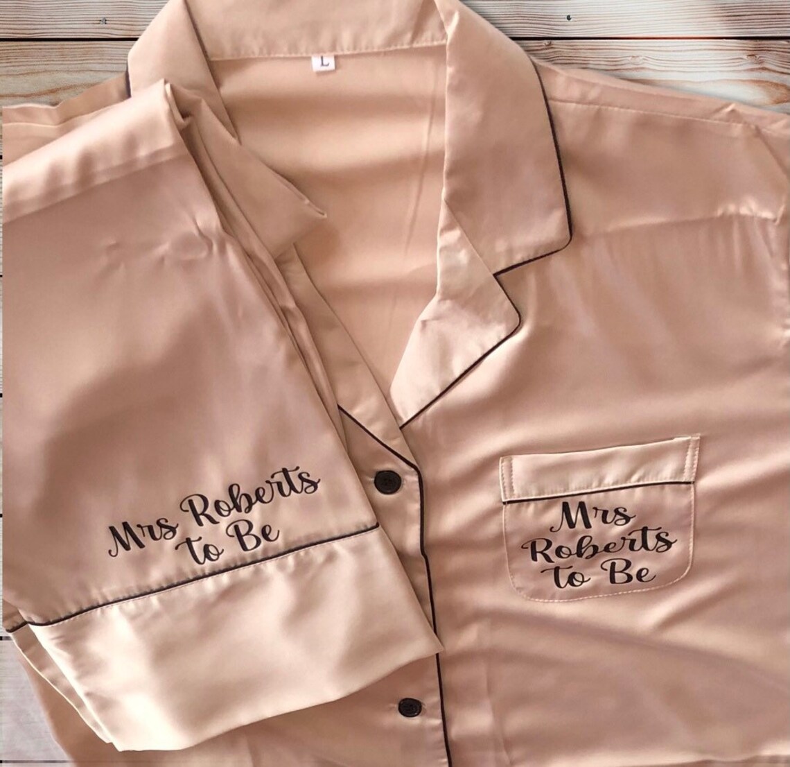 Long Satin Pyjamas Personalised Bride Pyjamas Wedding Pjs | Etsy