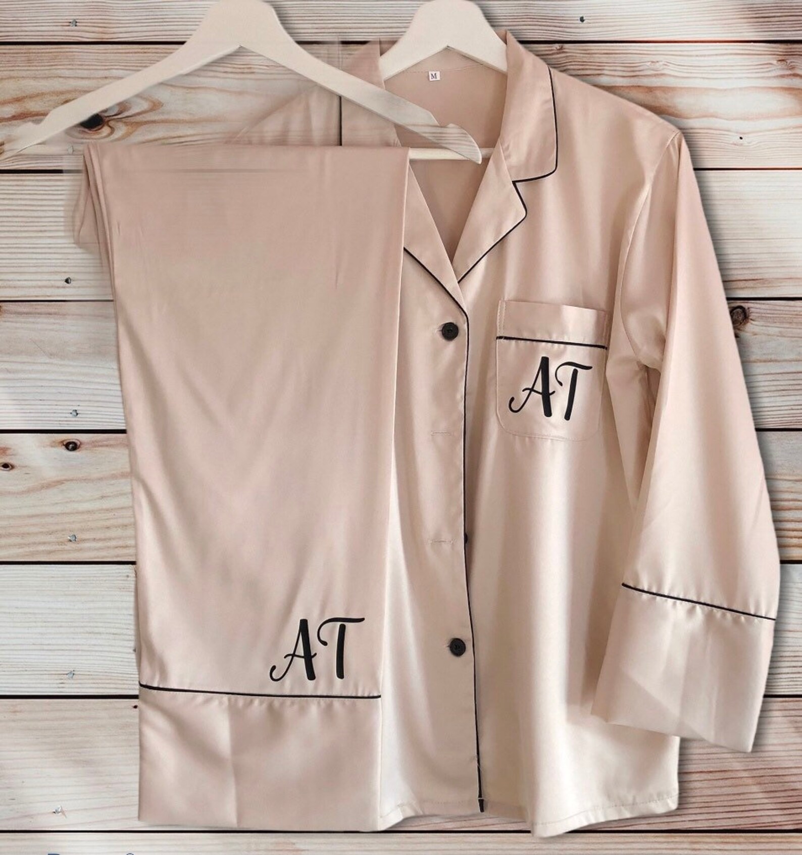 Long Satin Pyjamas Personalised Bride Pyjamas Wedding Pjs | Etsy