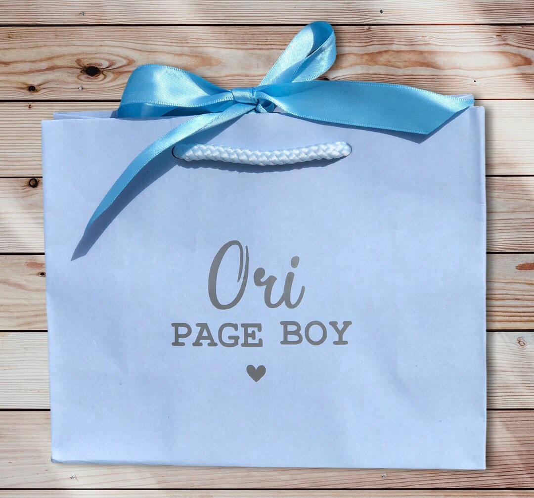 Blue Page Boy Gift Bags, Personalised Page Boy Gift Bags, Usher Gift ...