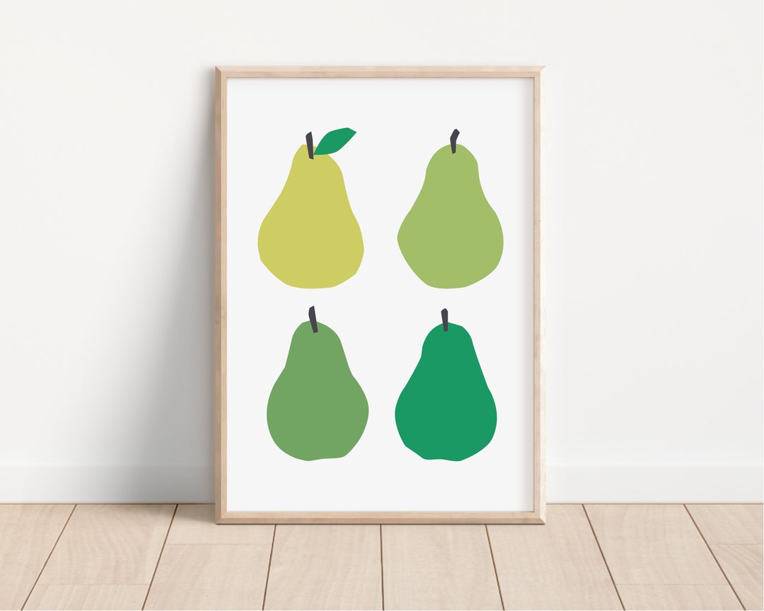 PEARS WALL PRINT | Fruit Poster | Kitchen Wall Art | Nursery and Kids ...