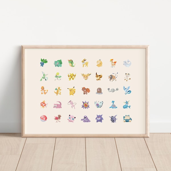 Pokémons Wall Art - Etsy UK