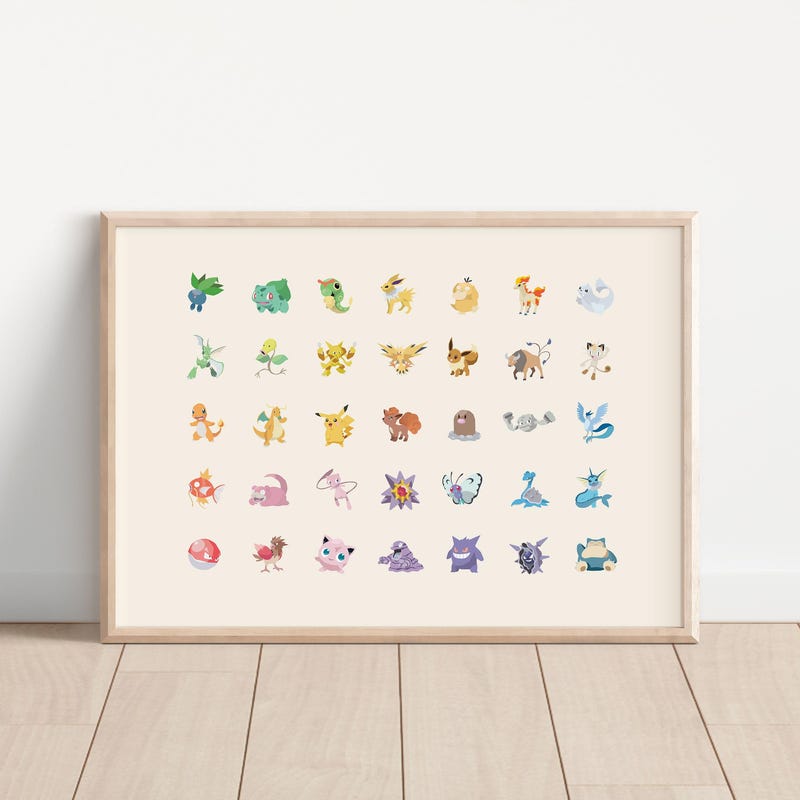 Pokémons Wall Art - Etsy UK