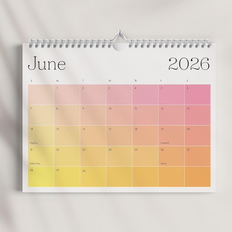 Gradient Wall Calendar 2026 - Etsy