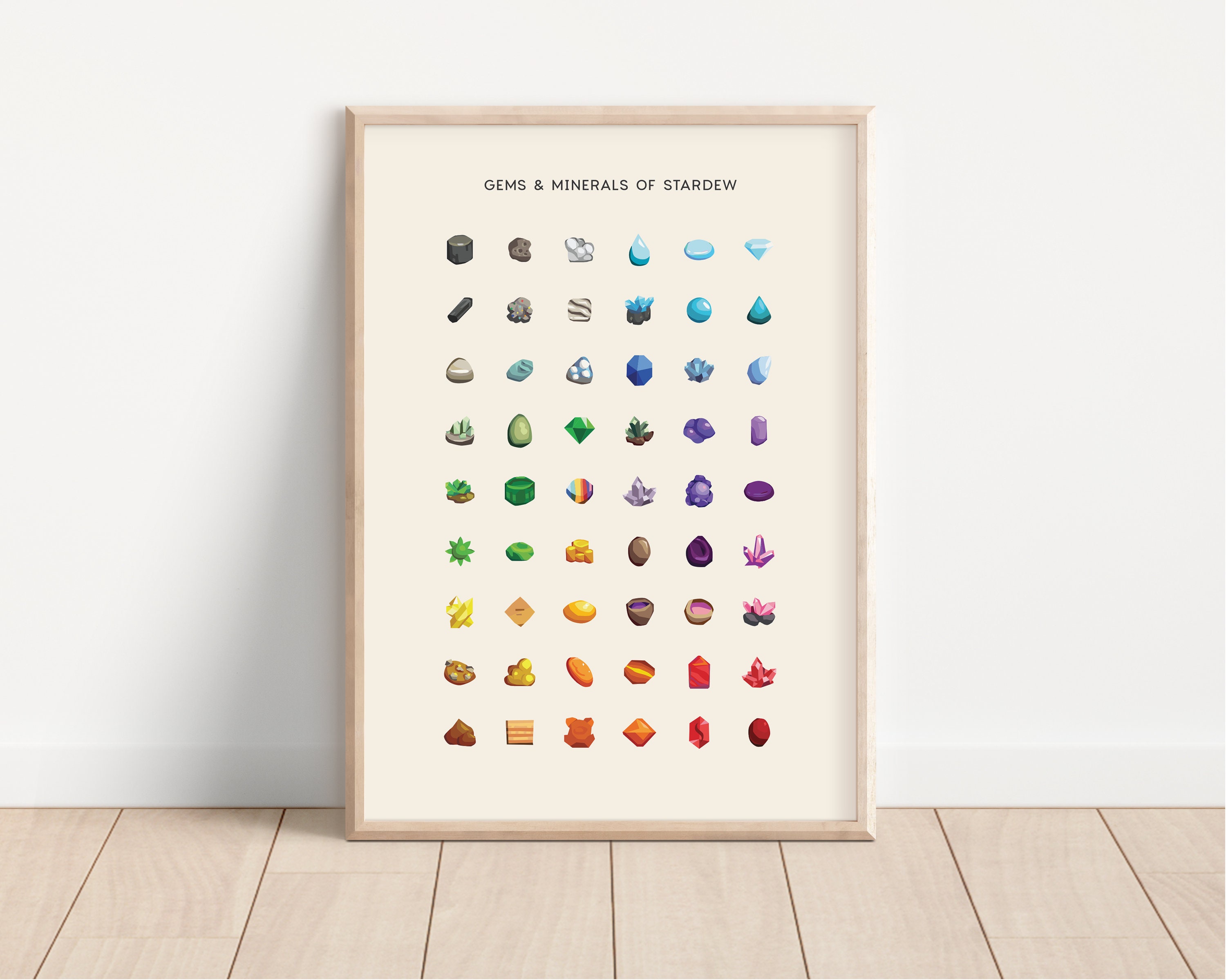 Stardew Valley Gems & Minerals Print Minimal Gradient Art - Etsy Australia