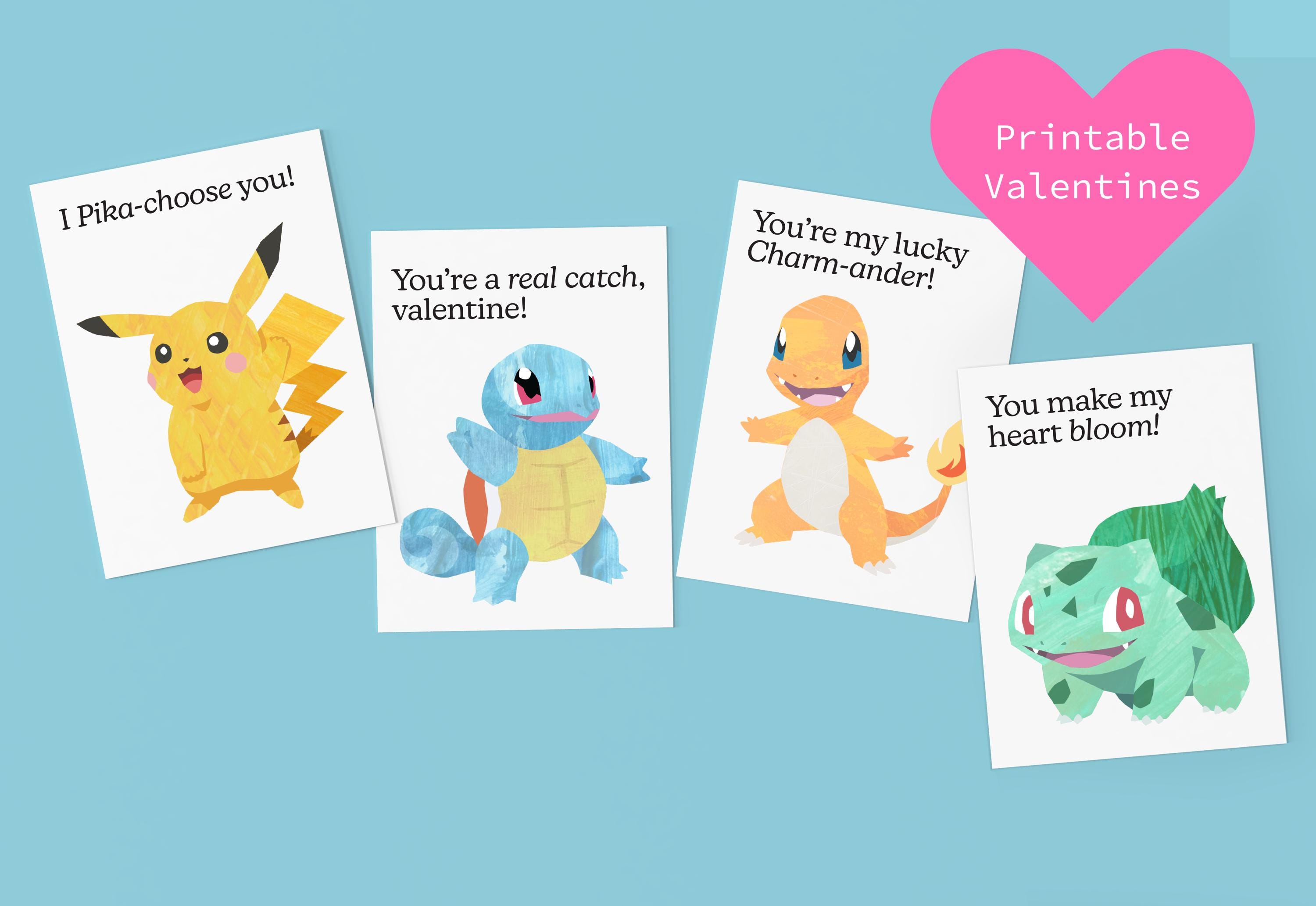 Pokemon Valentine’s Cards Digital Download for Kids – Pikachu ...