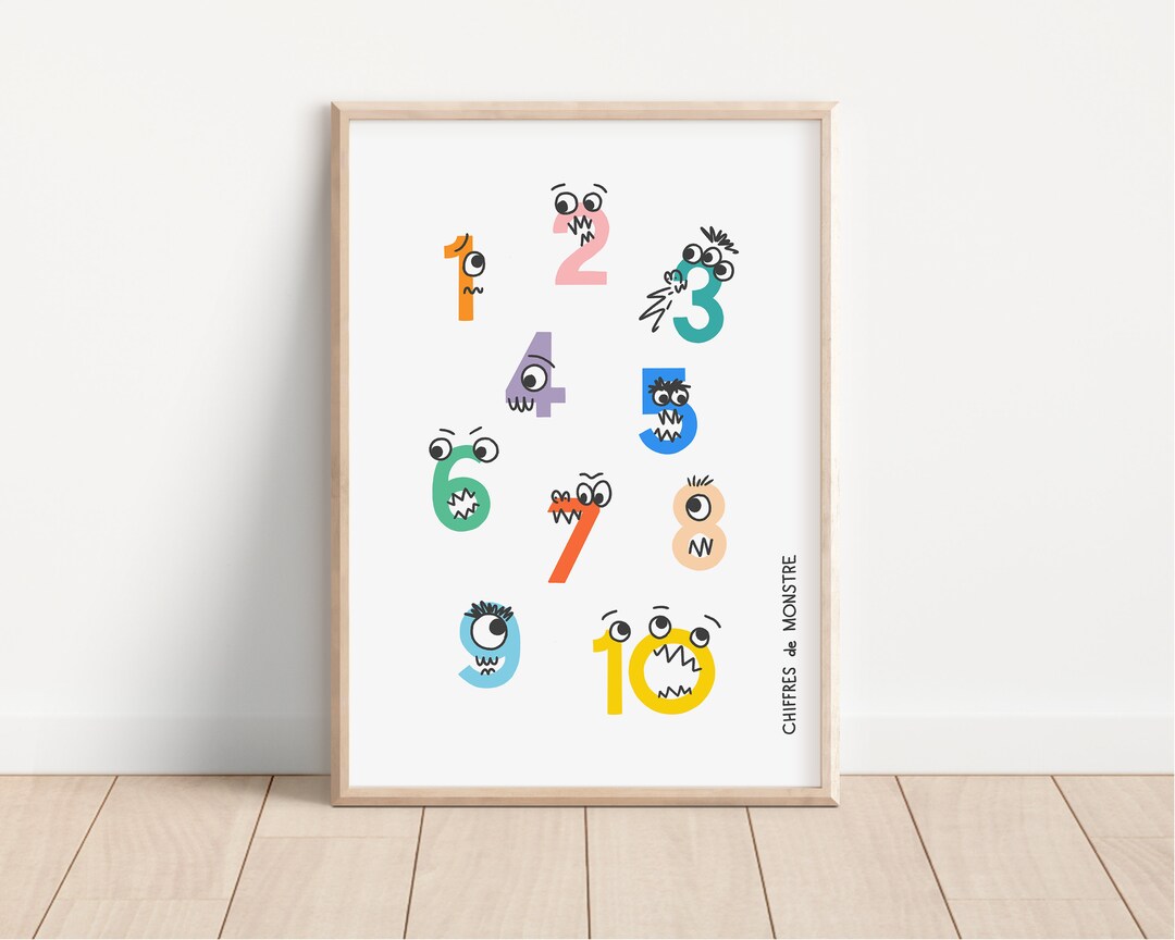 MONSTER FIGURES | Kids Wall Art | Numbers | Kids Wall Decor | Nursery ...