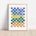 Checkered Wall Print Bright Art Print Modern Trendy Retro Decor ...