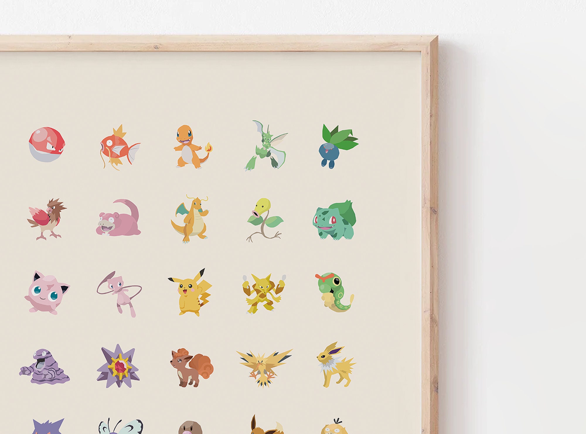 Pokémon Gradient Gen 1 Print DIGITAL DOWNLOAD Minimal Pokemon Art Cozy ...