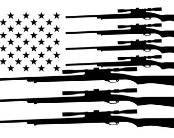 2nd Amendment 2A Rifle Shaped Text SVG Vector File Cut File for Cricut ...
