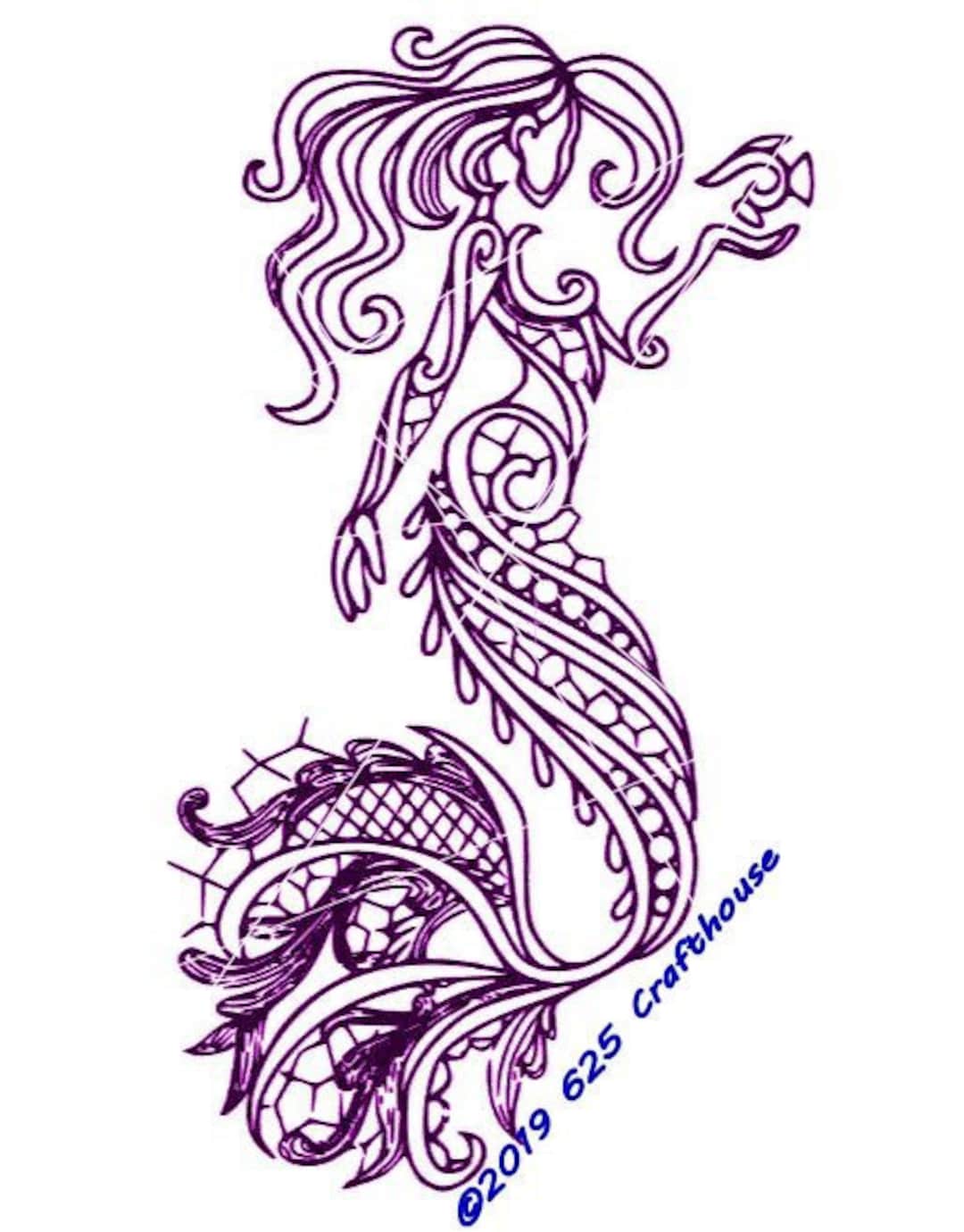 Mermaid Mandala SVG File Zentangle - Etsy