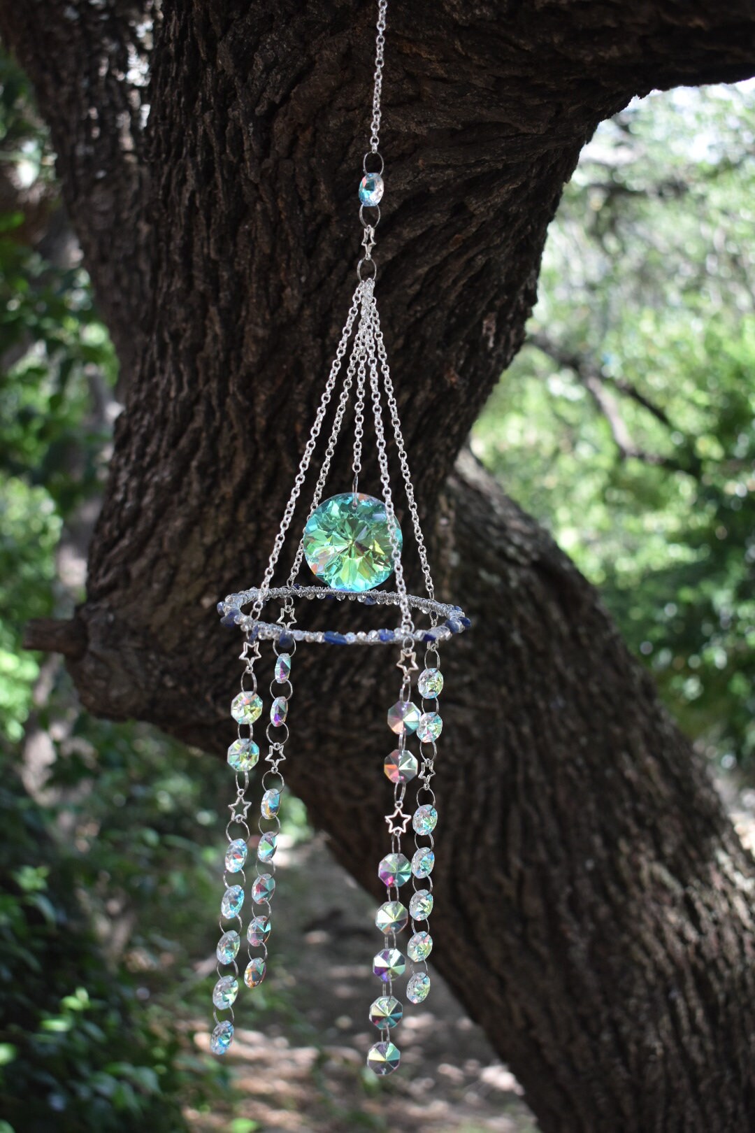 Suncatcher With Natural Stones Large Circle - Etsy