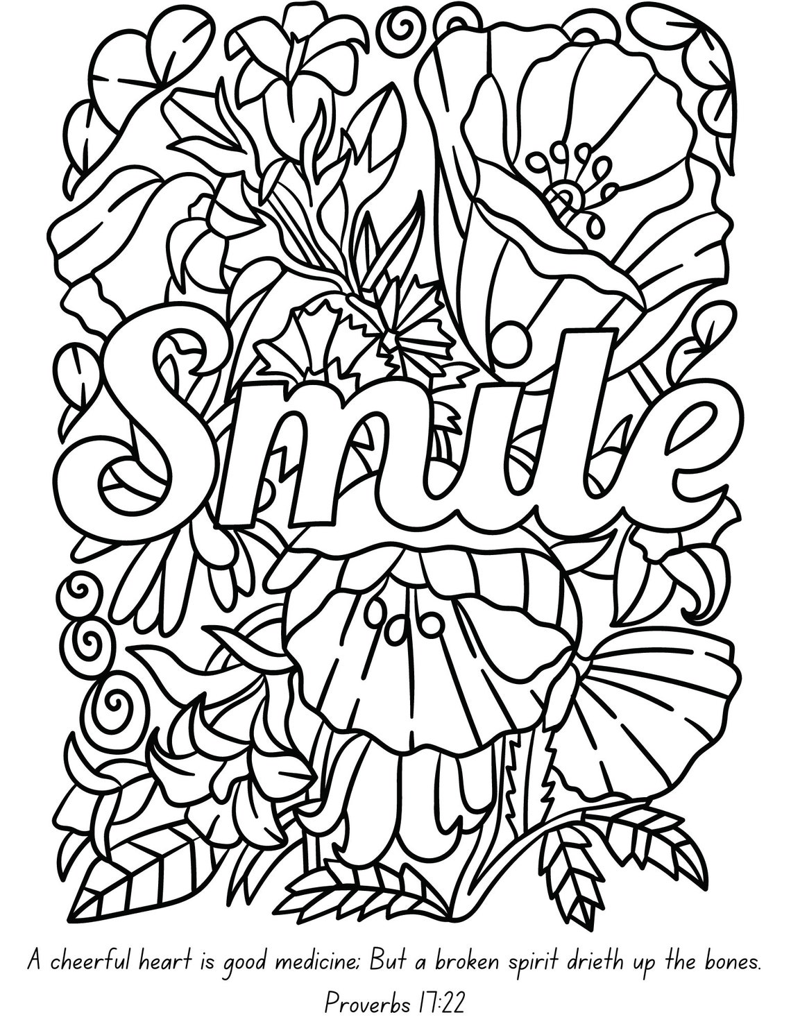 5 Uplifting Adult Coloring Pages / Positivity Coloring Pages / Faith ...