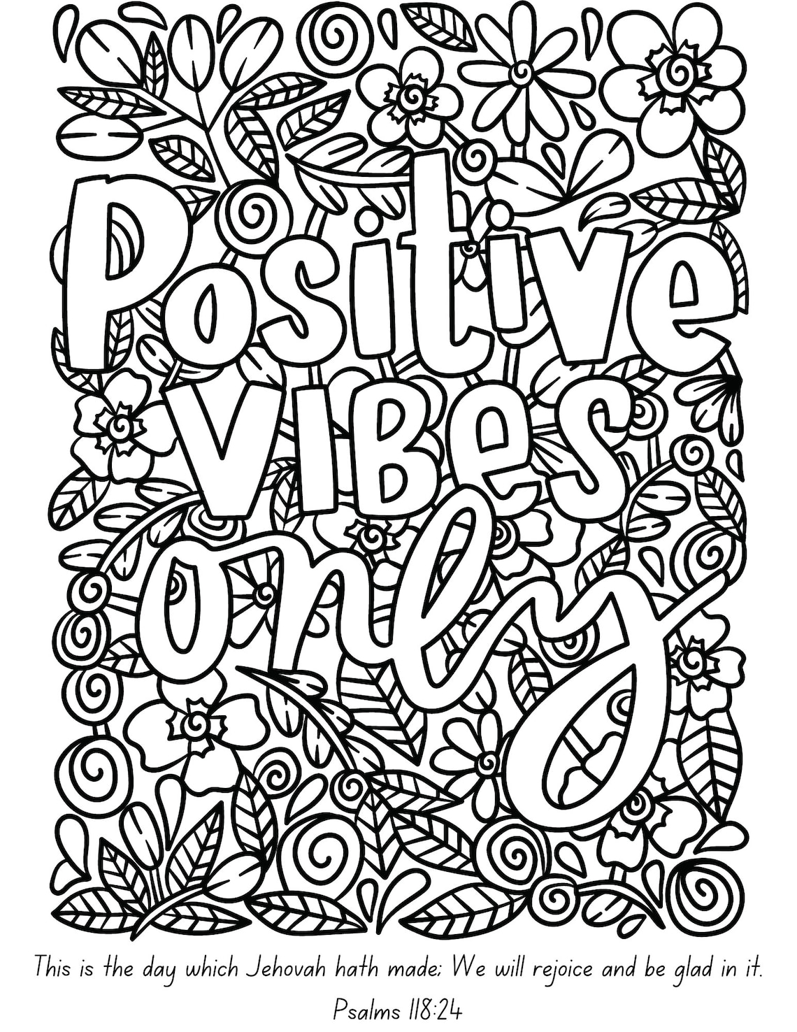 5 Uplifting Adult Coloring Pages / Positivity Coloring Pages / Faith ...