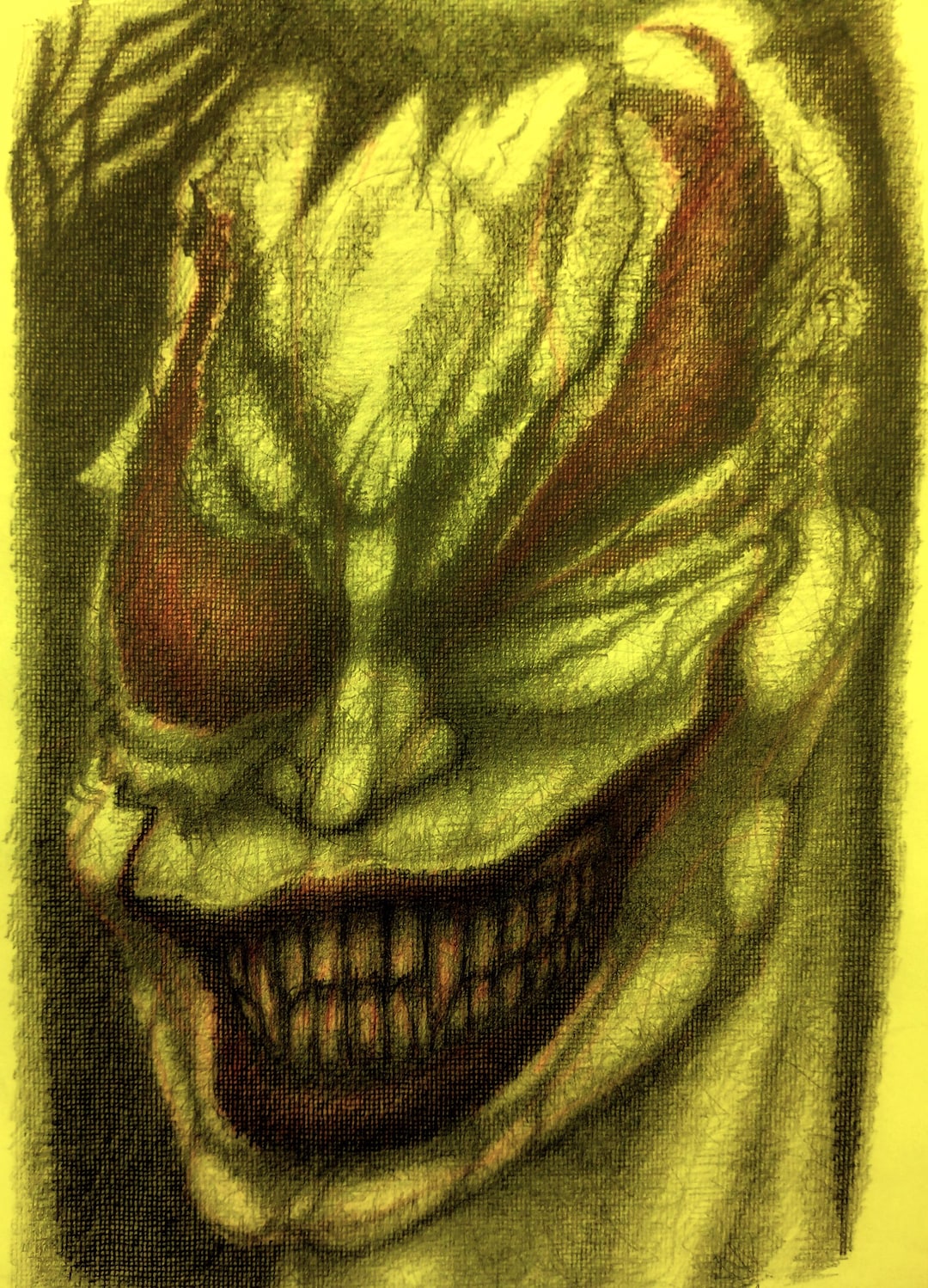 Distorted Evil Grin - Creepy Clown Portrait, Horror Face Art, Dark ...