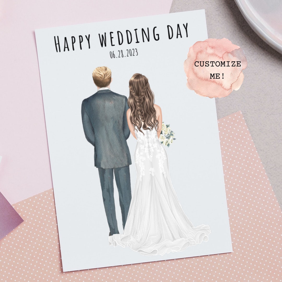Custom Wedding Card Bride and Groom Bridal Shower Card - Etsy