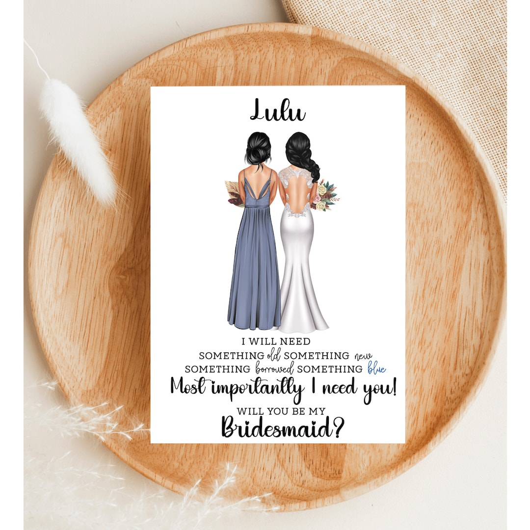 PRINT AT HOME Custom Bridesmaid Proposal Poem Cards, Personalised ...