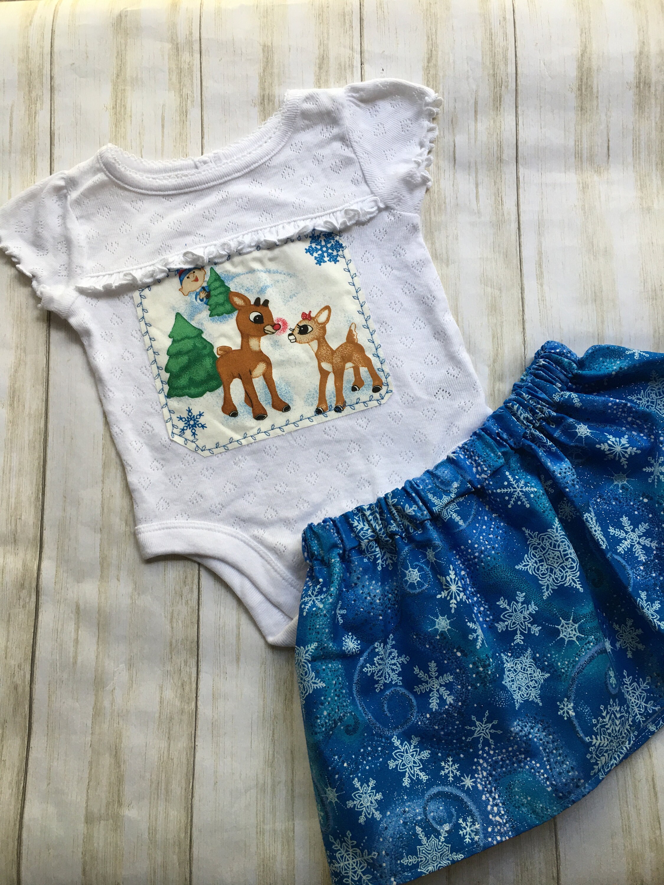 Rudolph the Red Nosed Reindeer Romper and Skirt Baby - Etsy