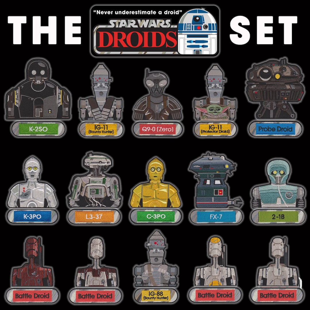 Star Wars DROIDS "the Set" Complete Set of ALL 41 Iron-on Embroidered ...
