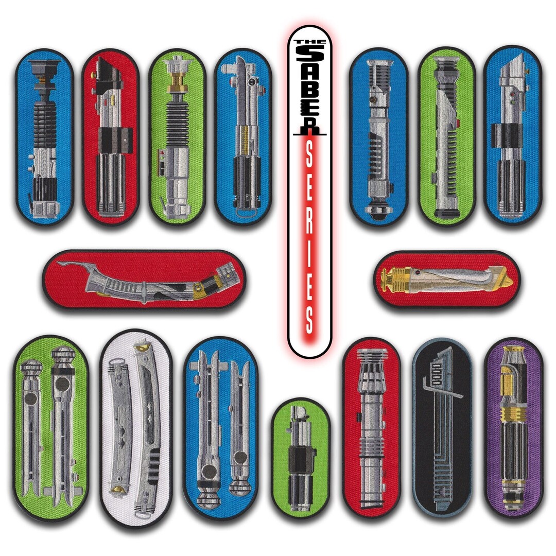 STAR WARS Prequel Trilogy Light Saber Embroidered Iron-on 6 Patches ...