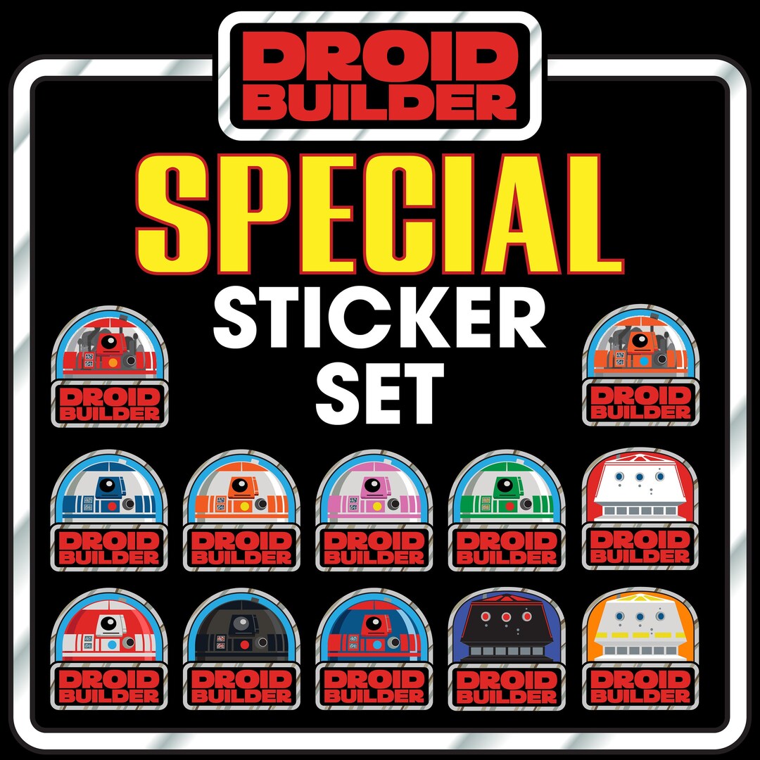 Star Wars Droid Builder Stickers: Vintage Style R2, R3, R5 - Set of 13 ...