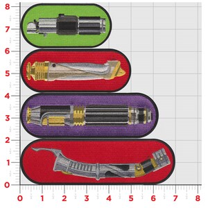 STAR WARS Prequel Trilogy Light Saber Embroidered Iron-on 6 Patches ...