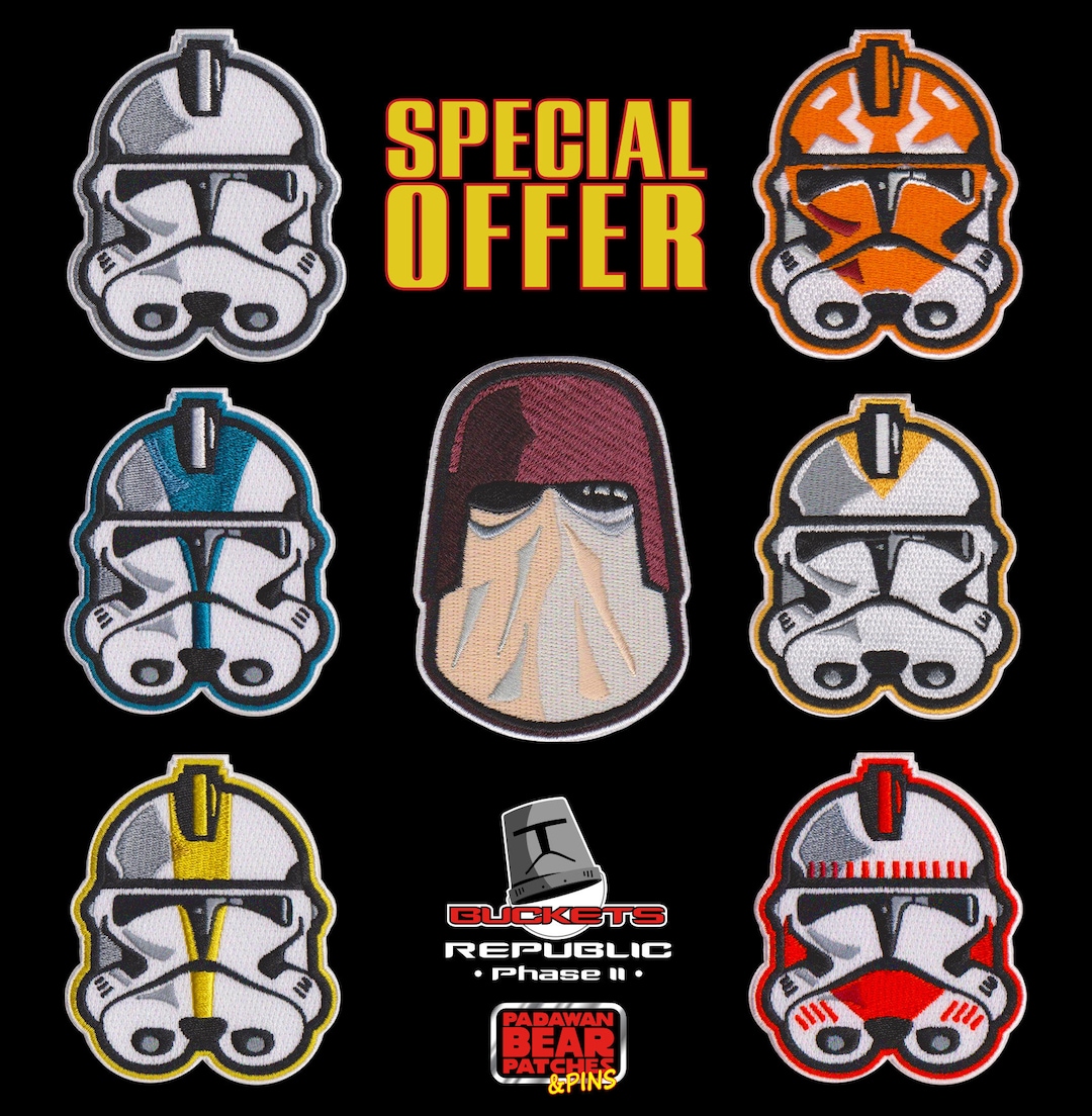 Star Wars "buckets" Series Phase II Clone Trooper Helmet Embroidered ...