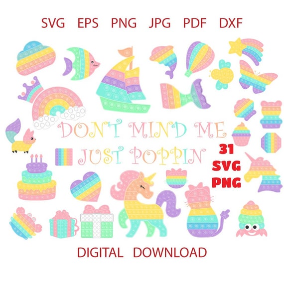 Pop It Clipart Pastel Pop It Bundle Pastel Unicorn | Etsy