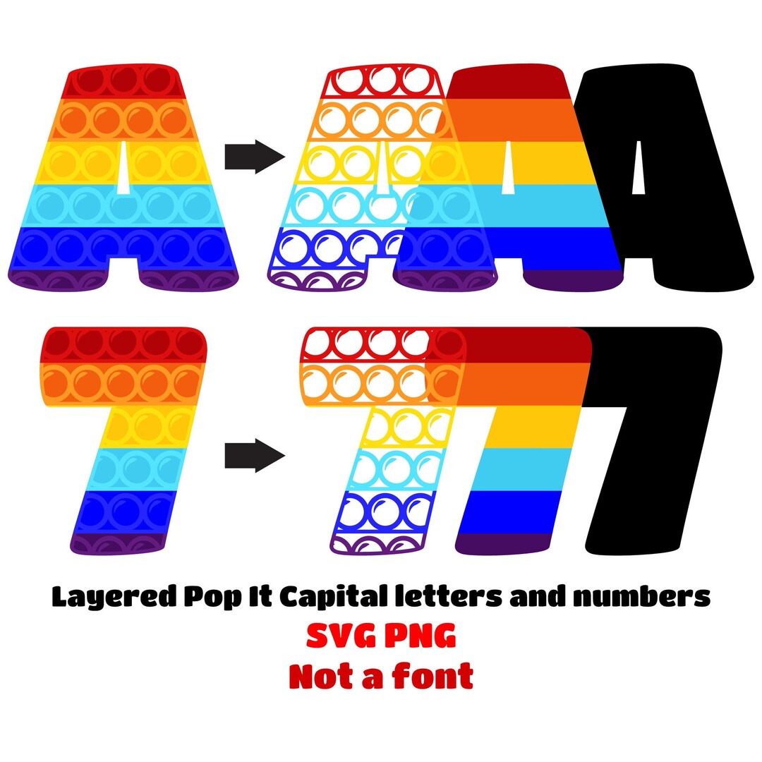 Layered Pop It Alphabet and Numbers for Cutting | Pop It Alphabet ...