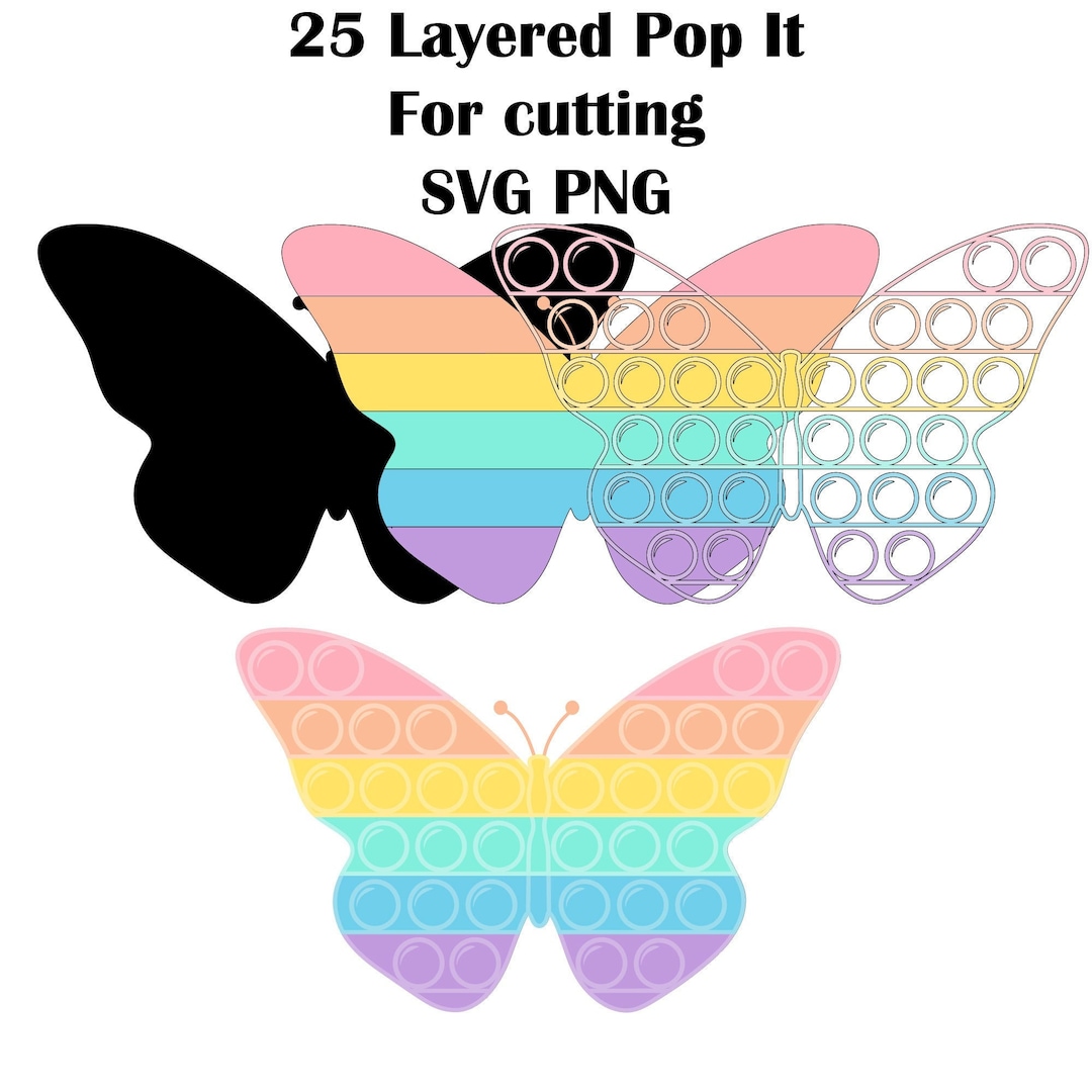 Layered Pop It Bundle for Cutting - Unicorn, Rainbow, Heart, Gift (25 ...